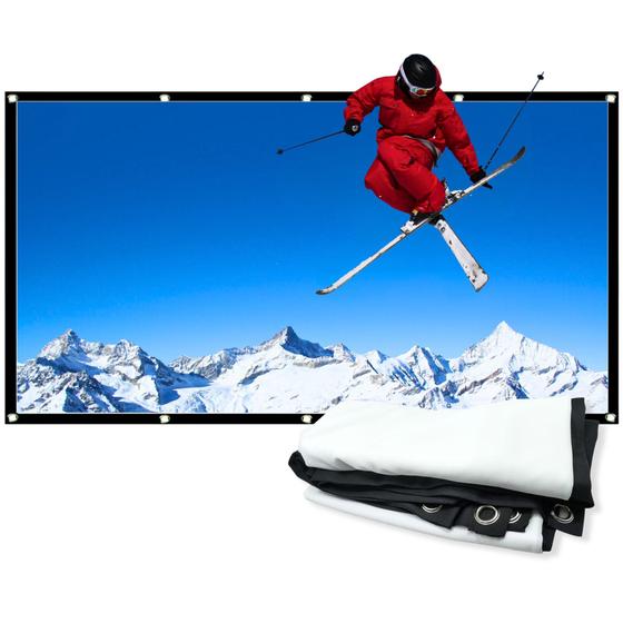 Tela Para Projetor 169 120 Polegadas Salange Com Furos Branca - Tela de ...