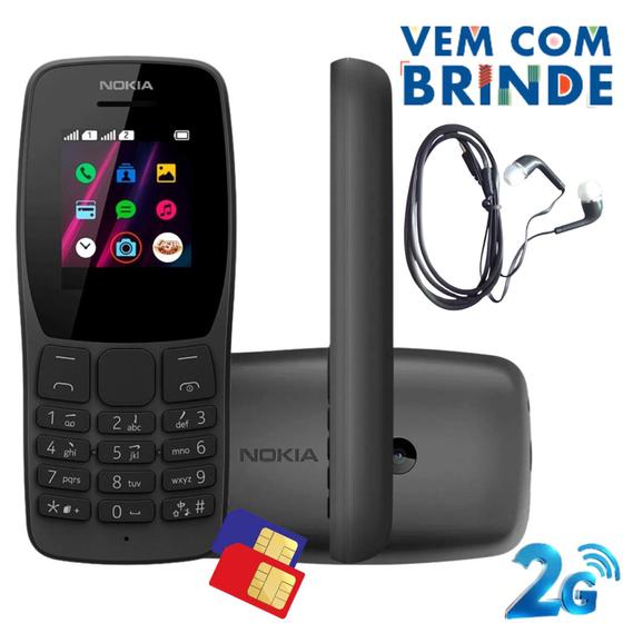 Telefone Celular Nokia 110 Idoso Barato Dual Chip Rádio FM Melhor Idade - Celular Básico ...