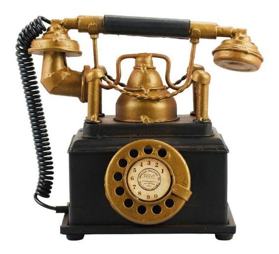 Telefone De Disco Estilo Retrô Vintage 18x10x21cm Decoração Envio ...