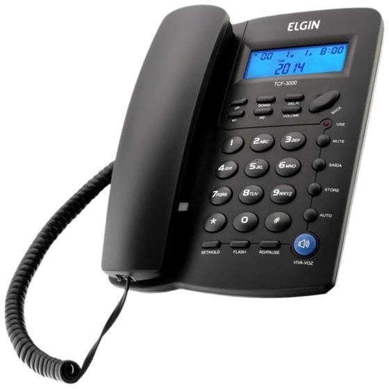 Telefone Fixo Identificador De Chamadas Display Com Luz De Fundo Azul ...