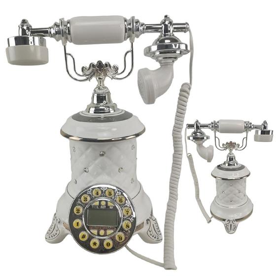 Telefone Fixo Retro Europeu Mesa RJ11 Colecionador Funcional Decoraçao ...