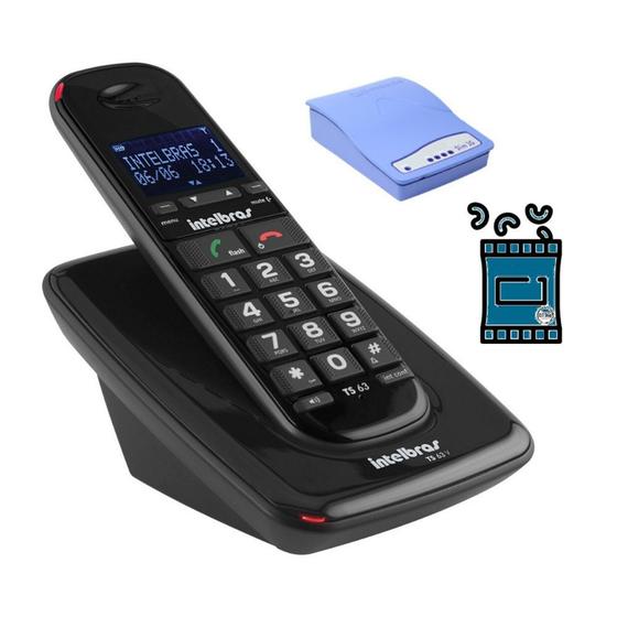 Telefone Fixo Sem Fio Bina TS 63 V Intelbras Entrada Chip 3G - Ramal ...