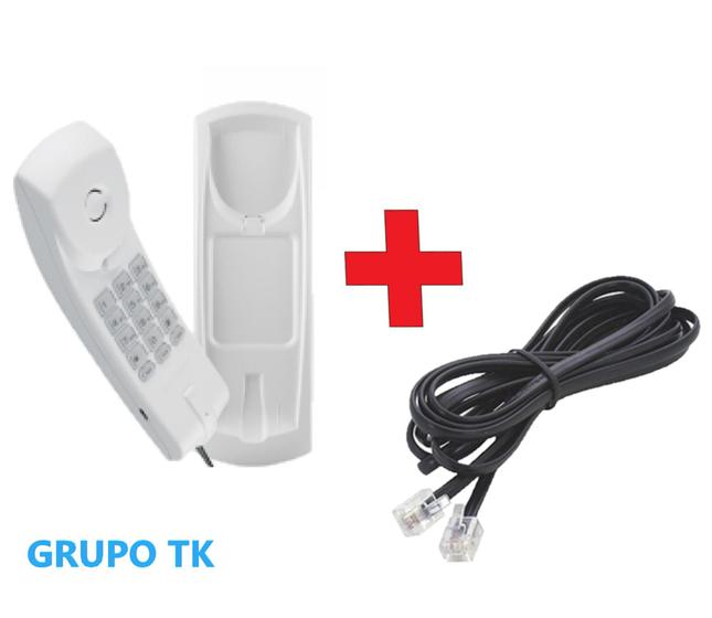 Telefone Residencial TC-20 Intelbras Cinza Ártico + Cabo RJ11 5 metros ...