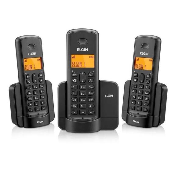 Telefone Sem Fio Elgin Tsf8003 +2 Ramais Id de Chamada Preto - Ramais ...