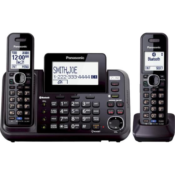 Telefone Sem Fio Panasonic KX-TG9542B - 2 Linhas, 2 Aparelhos, Secretária Eletrônica e Bluetooth ...