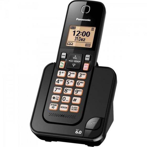 Telefone sem fio Panasonic KX-TGC350 preto - Ramais - Magazine Luiza