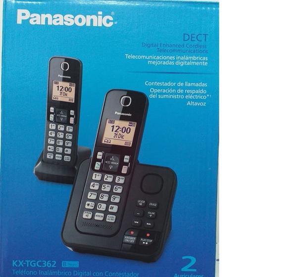 Telefone Sem Fio Panasonic KX-TGC362 Com Viva Voz e Identificador de Chamadas 110v - Ramais ...