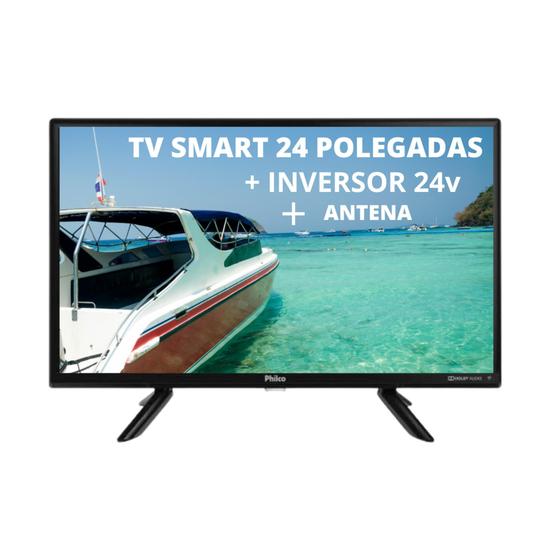 Televisão 24'' Com Inversor 24v + Antena Caminhão Caminhoneiro Van ...