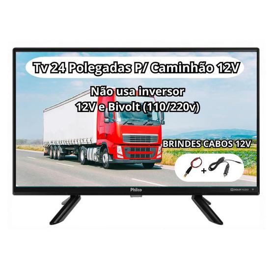 Televisão 24 Polegadas 12 volts CAminhão Ônibus Van Motor Home - Philco ...