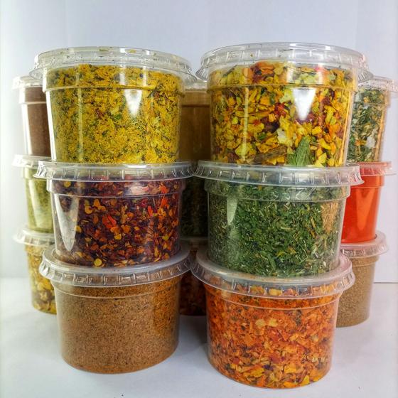 Tempero e condimentos kit 6 potes 70g unidades explosão de sabor na sua ...