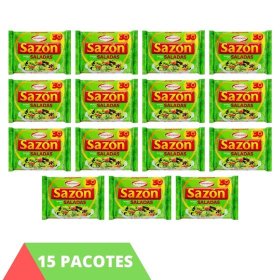 Tempero Sazon 60g 12 Sachês de 5g - Verde Para Salada - 15Un ...
