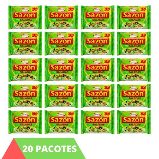 Tempero Sazon 60g 12 Sachês de 5g - Verde Para Salada - 20Un ...
