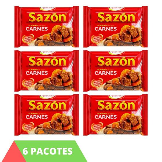 Tempero Sazon 60g 12 Sachês de 5g - Verm Para Carnes - 6Un - AJINOMOTO ...