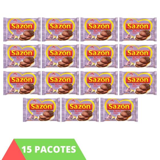 Tempero Sazon 60g Com 12 Sachês 5g Sabor Alho - 15 Unidades - AJINOMOTO ...