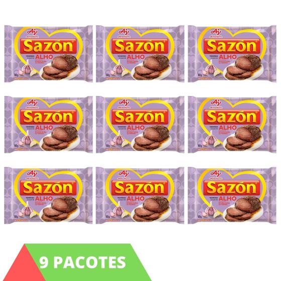 Tempero Sazon 60g Com 12 Sachês 5g Sabor Alho - 9 Unidades - AJINOMOTO ...