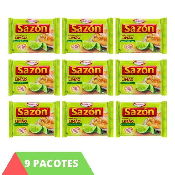 Tempero Sazon 60g Com 12 Sachês 5g Sabor Limão - 9 Unidades - AJINOMOTO ...