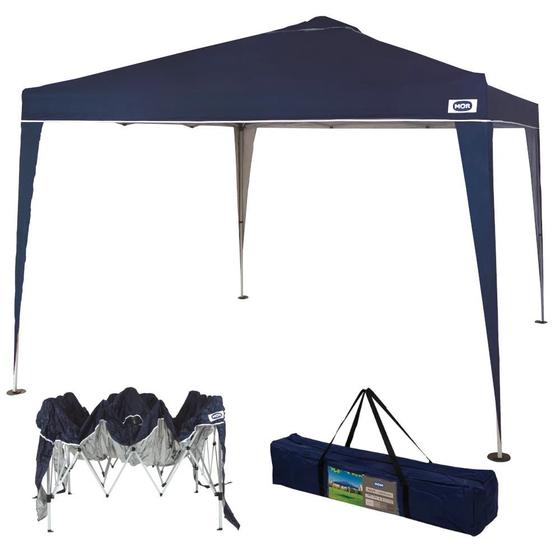 Tenda Gazebo 3x3 M Dobravel Articulada X-flex Base e Topo Azul Mor Mor ...
