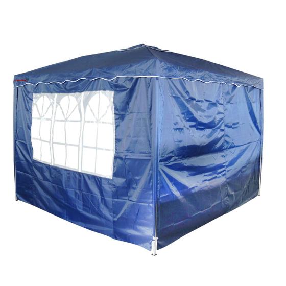 Tenda Gazebo Articulada 3x3 m com 2 Paredes Azul Alumínio Barraca Praia ...