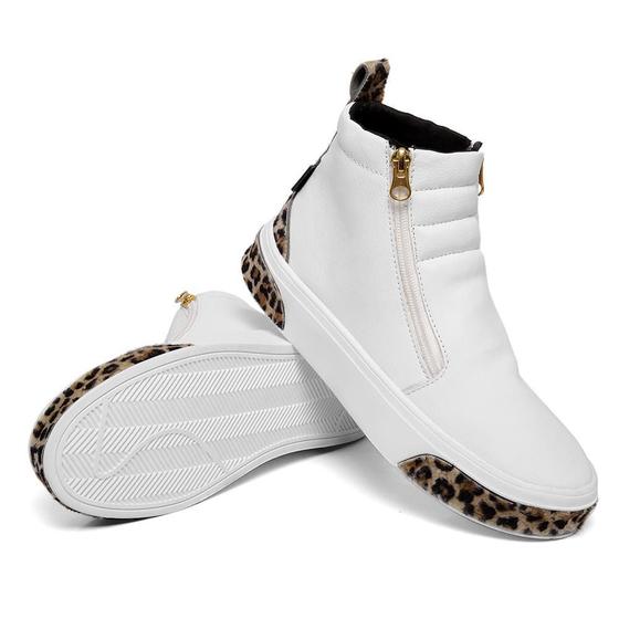 tênis feminino botinha com ziper lateral leve confortável - GUGI ...