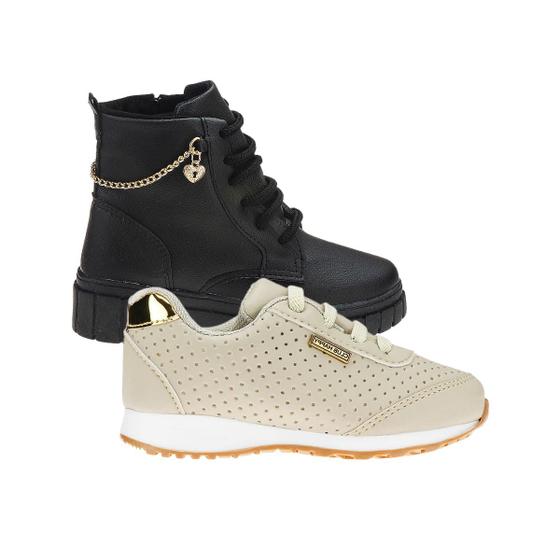Tenis Feminino e Botinha Infantil - KIT 2 PARES Tam 20 ao 34 ...