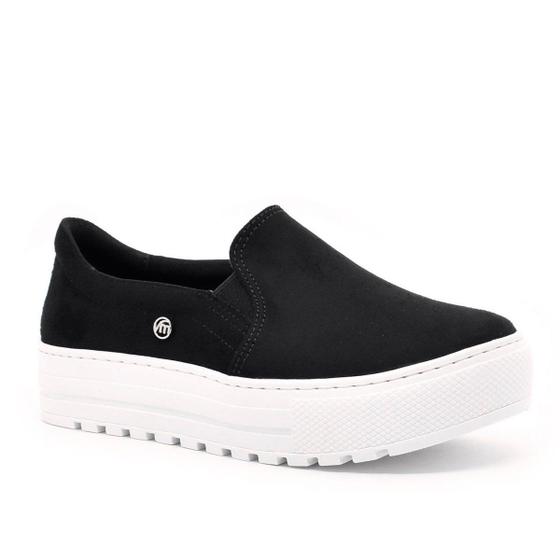 Tênis Feminino Slip On Flatform Tratorado Via Marte 12453 Preto-preto ...