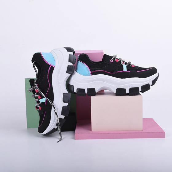 Tênis Feminino Strings Color Lançamento Moda Estilo Chunky - Nova Style ...