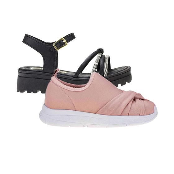 Tenis Infantil Menina e Papete Plataforma - KIT 2 PARES Tam 28 ao 34 ...