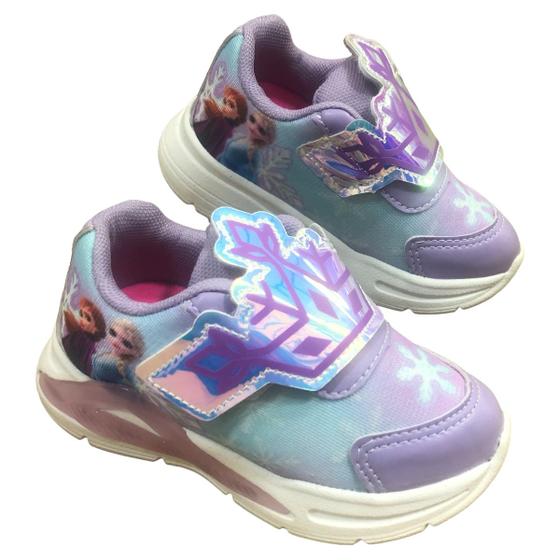 Tênis Infantil Menina Personagem Frozen Luz Led que Pisca Confortável ...