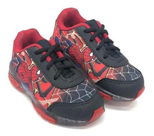 Tênis Infantil Menino Homem Aranha Personagem Luz que Acende - Pe leve ...