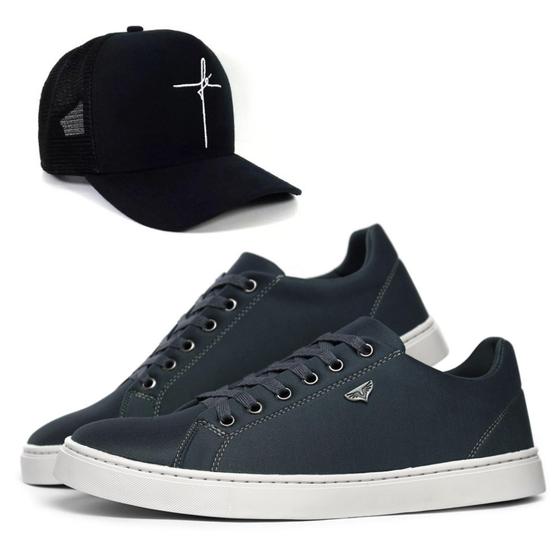 Tênis masculino original design moderno + Boné - Sapatofran - Kit ...