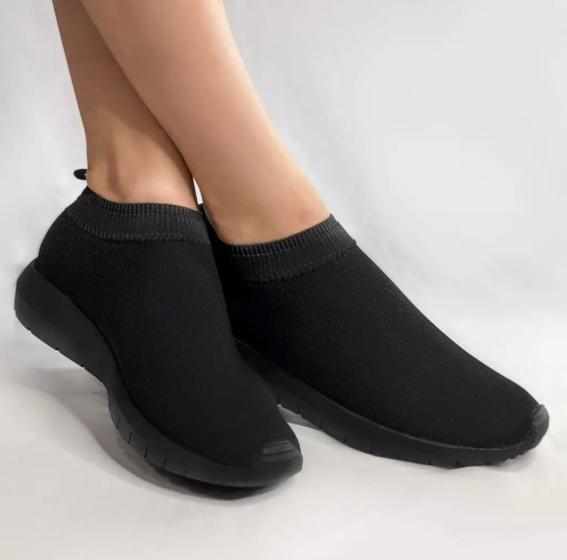 Tênis Meia Feminino Confortável Sem Cadarço Slip On Elástico - Slipper ...