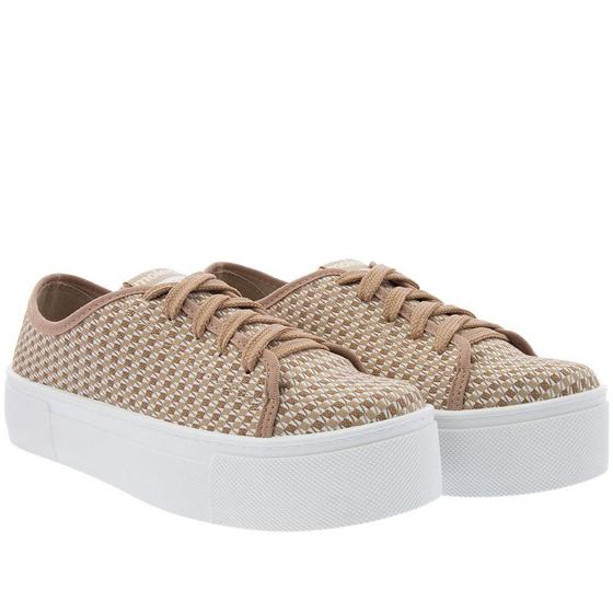 Tênis Moleca Casual Flatorm Quadriculado Feminino Tecido Nude - Tênis ...