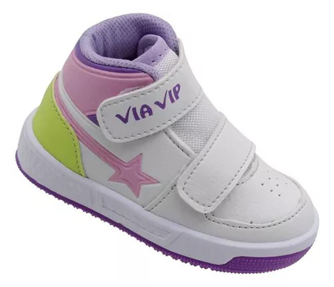 TENIS STREET BB CANO ALTO C/ tiras autocolantes E SILK ESTRELA BRANCO ...