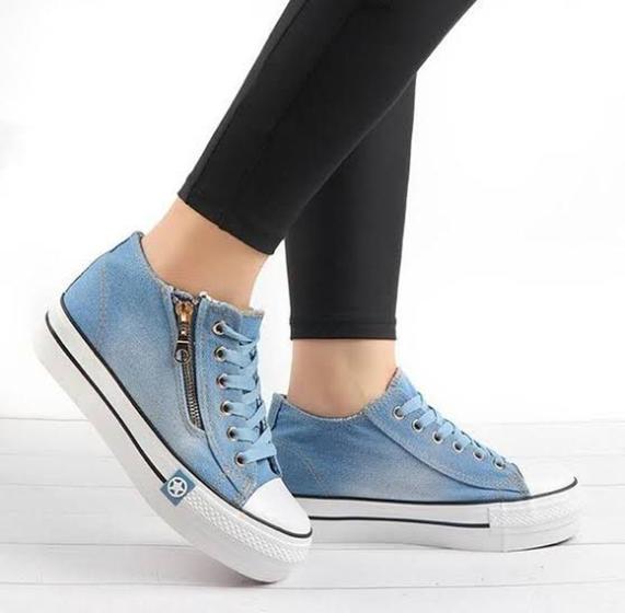 Tênis Universe Plataforma Jeans star Feminino All - Ana Shoes - Tênis ...