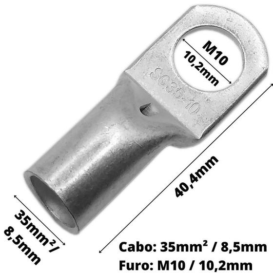 Terminal de Compressão Para Cabo de 35mm² Furo M10 SC35-10 - C&B ...