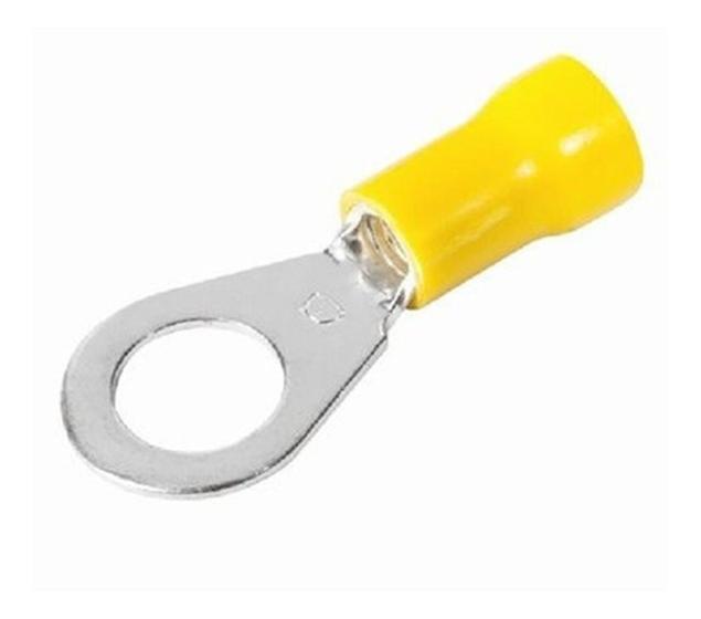 Terminal pré isolado amarelo olhal 4-6mm furo 6,4mm c/100 unidades - Terminais Elétricos ...