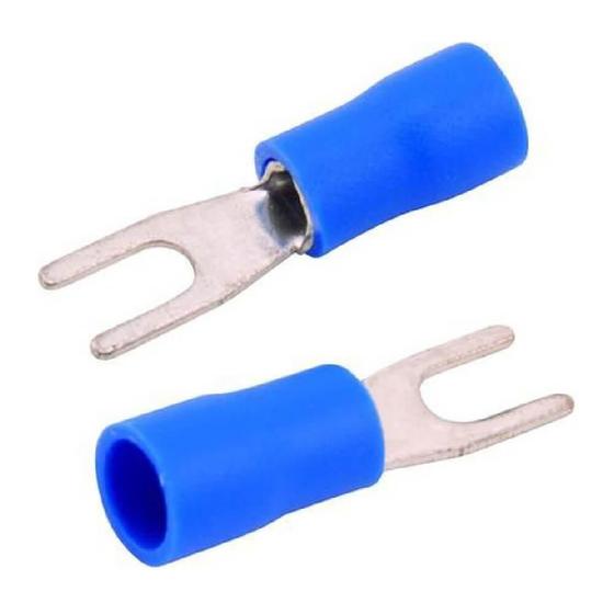 Terminal pre isolado garfo azul 1,5 a 2,5 j02-sv 2-6 com 10 unidades ...