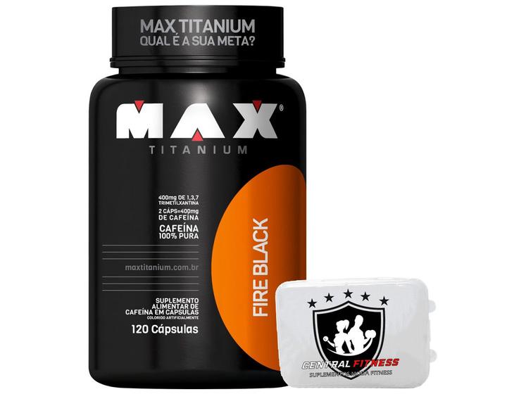 Termogênico Fire Black 120 Cápsulas - Max Titanium + Porta Cápsulas ...