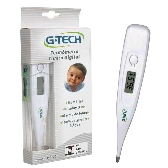 Termômetro Clínico Digital Axilar Febre G-tech Branco Th150 ...