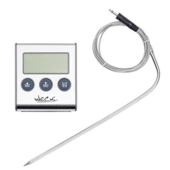 Termômetro Digital Culinário Completo Espeto e Fio em Aço Inox -50 á ...