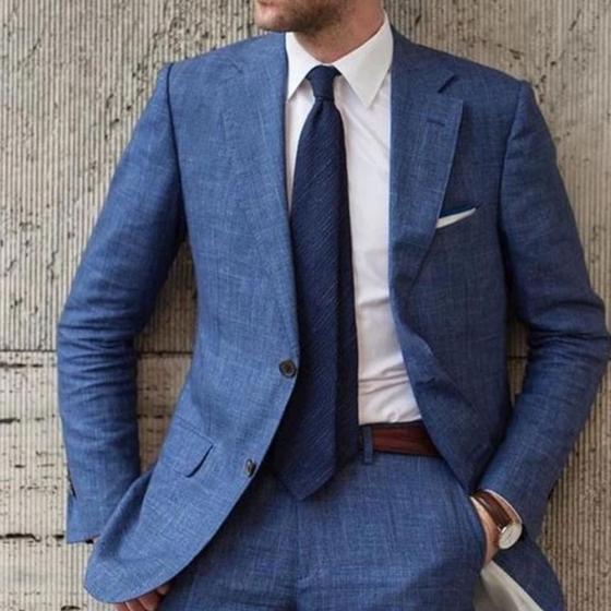 Terno Microfibra Slim Fit Masculino - Azul Malange - Via do Terno ...