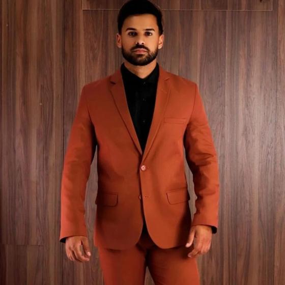 Terno Microfibra Slim Fit Masculino - Cor Telha - Via do Terno - Terno Masculino - Magazine Luiza