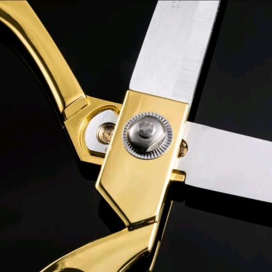 Tesoura uso profissional dourada para costureira- tesoura tapeceiro ...