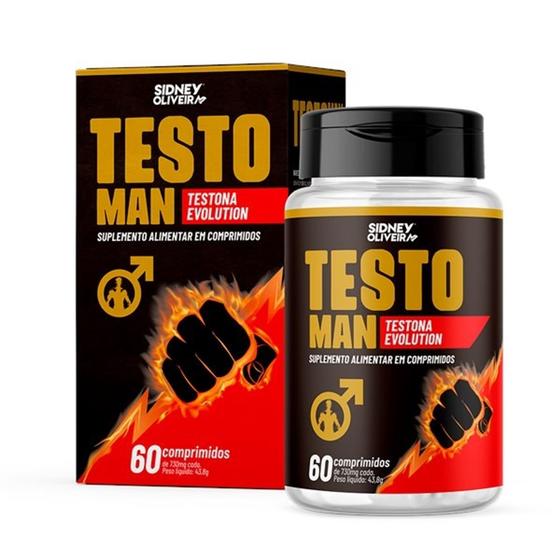 Testo Man 60 comprimidos Sidney Oliveira suplemento Aminoácidos B1 B2 ...