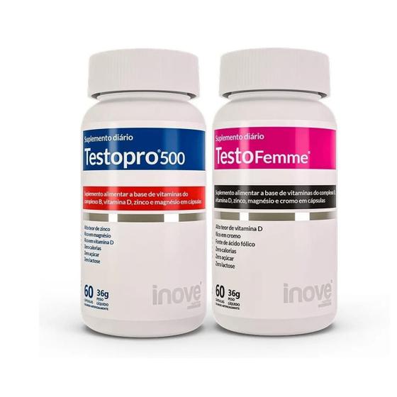 Testopro 500 Original + Testofemme 500mg Inove Nutrition - Pró ...