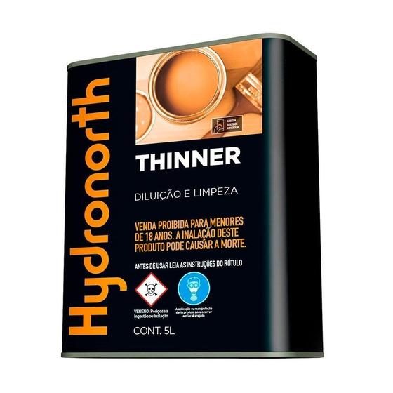 Thinner Hydronorth Diluente Solvcryll Incolor Lata 5L - Embalagem com 4 ...