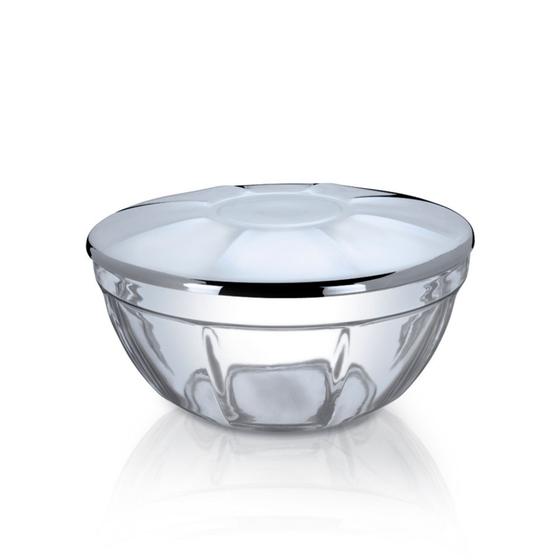 Tigela Pequena e Média com Tampa Cromada 700ml e 1,7Lts - Delta Útil ...