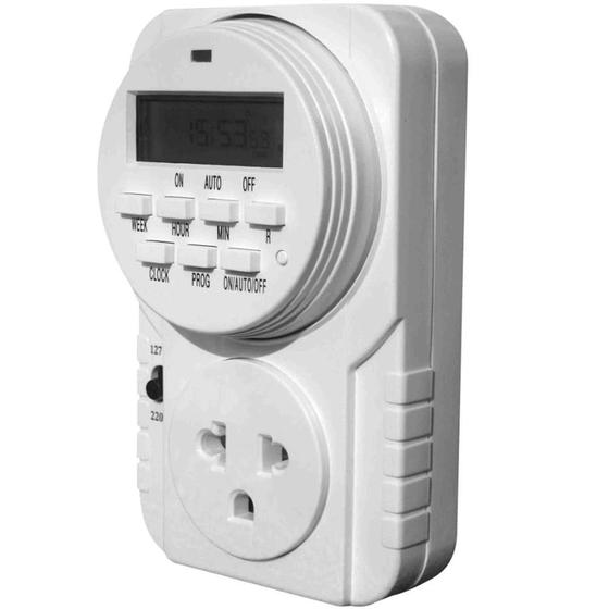 Timer Digital Bivolt de Tomada Branco - Key West - Plugs e Adaptadores ...
