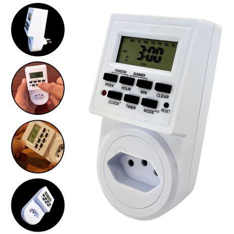 TIMER DIGITAL E TEMPORIZADOR LCD TOMADA ENERGIA BIVOLT 2200W 10ª COM ...