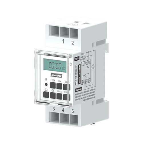 Timer enerbras digital 16a 2032w para trilho din 127v - tm-ed127din ...